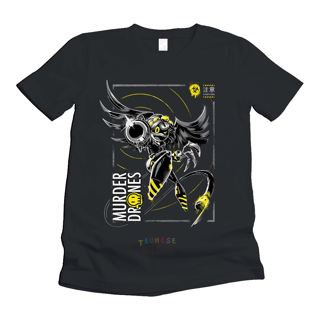 (ชื่อฟรี) เสื้อยืดเด็ก ลาย "MURDER DRONES" motif วัสดุผ้าฝ้ายพรีเมียม ...