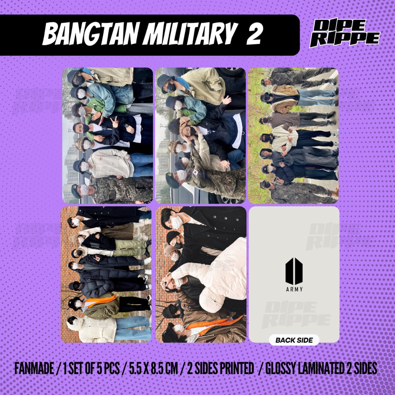 การ์ดรูปภาพ Bts BANGTAN MILITARY Bald NAMJOON RM JIN JHOPE THV JUNGKOOK ...