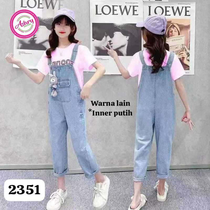 Ashry Kidstore ชุดเอี๊ยมกางเกงยีน ทรงหลวม 2351 7101 2213 | Shopee Thailand