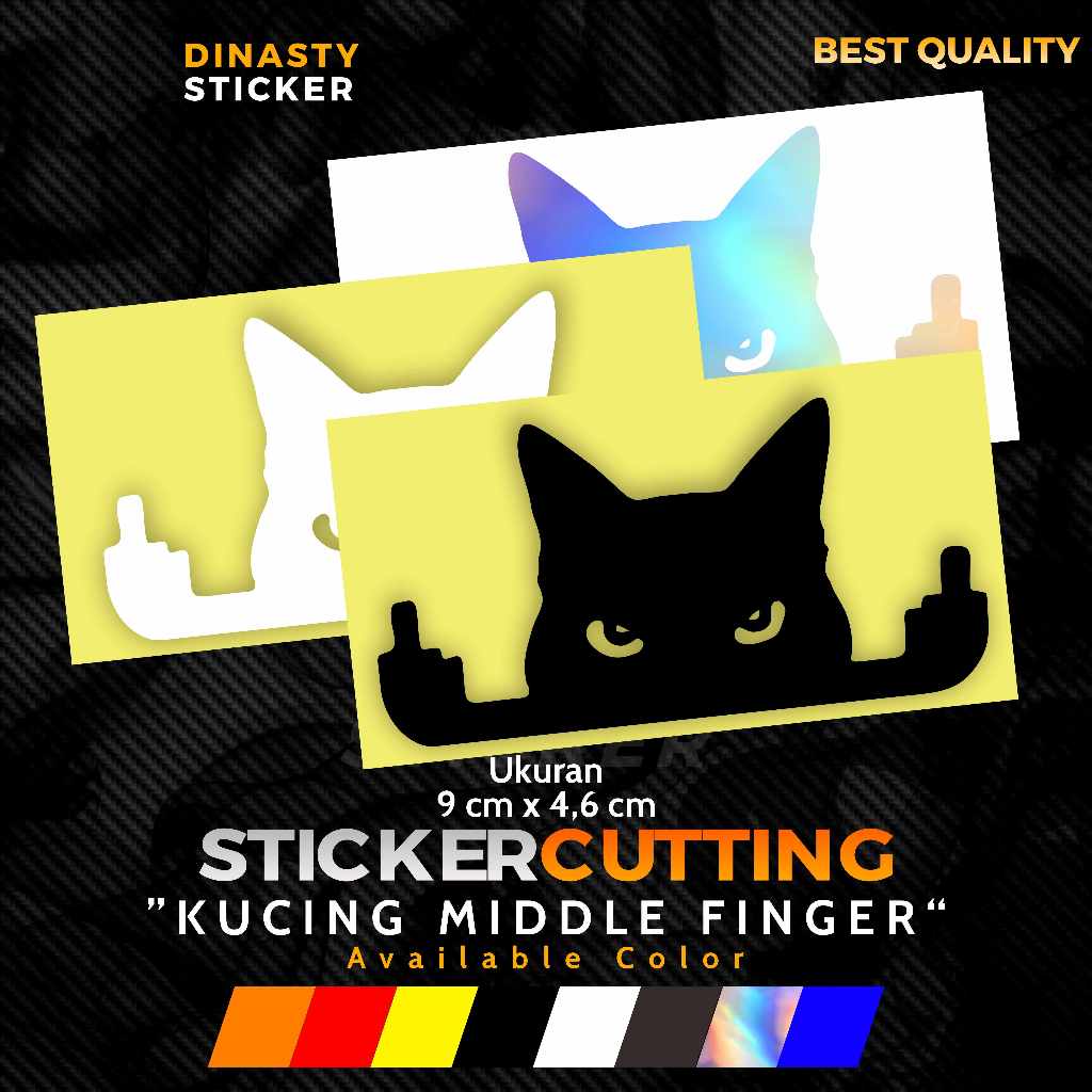 Meow CAT MIDDLE FINGER CUTTING สติ๊กเกอร์สติกเกอร์แมว MIDDLE FINGER ...