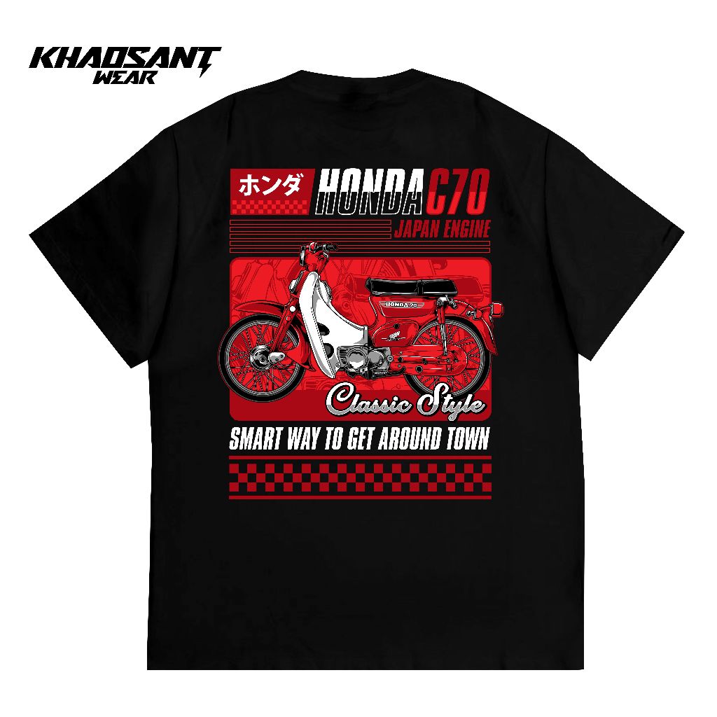 Eggosant Honda C70 ญี่ปุ่นเครื่องยนต์ Honda Gang เสื้อยืดรถจักรยานยนต์คลาสสิกเสื้อยืดผู้ชาย ...