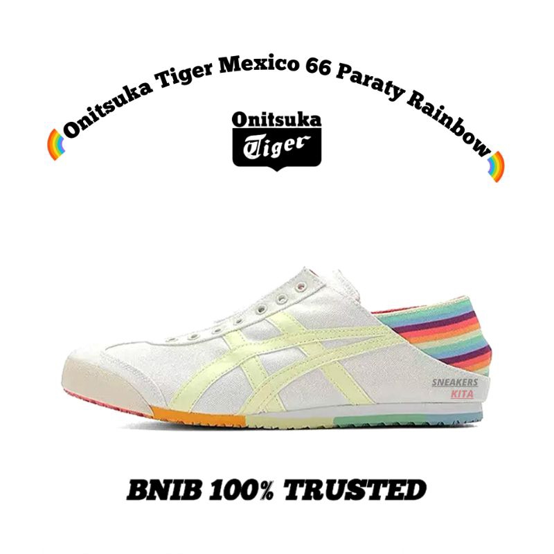 [WOMEN] Slip Onitsuka Tiger Mexico 66 Paraty Rainbow Cream Soft Yellow ...