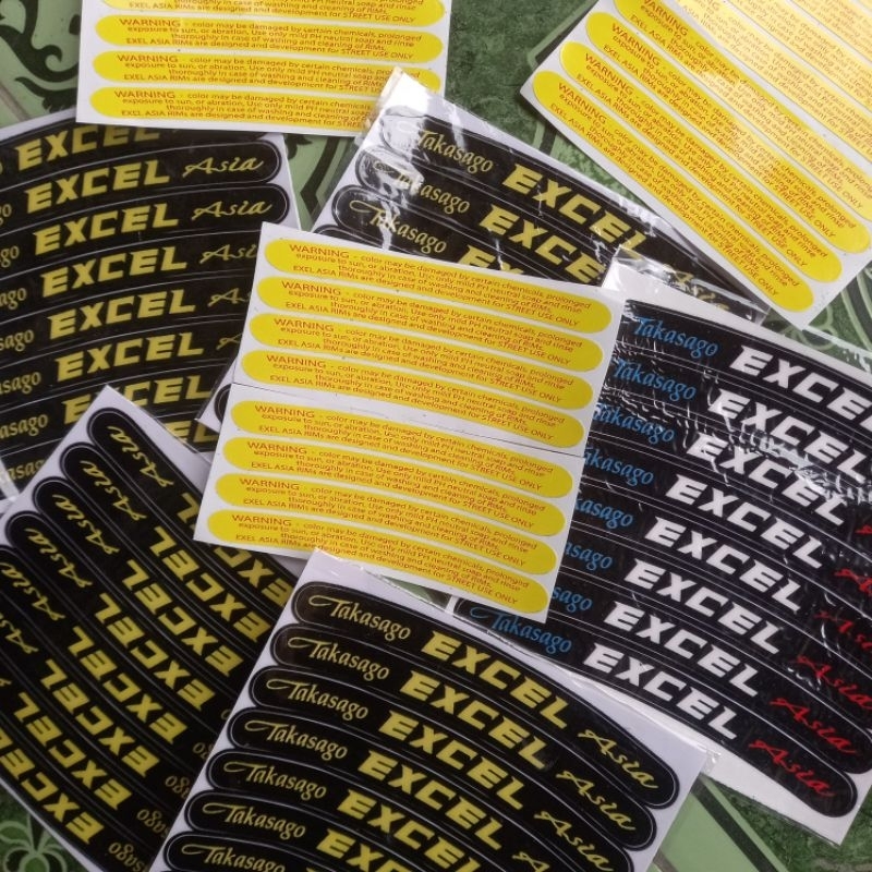 Takasago Excel Rim Sticker Pack | Shopee Thailand