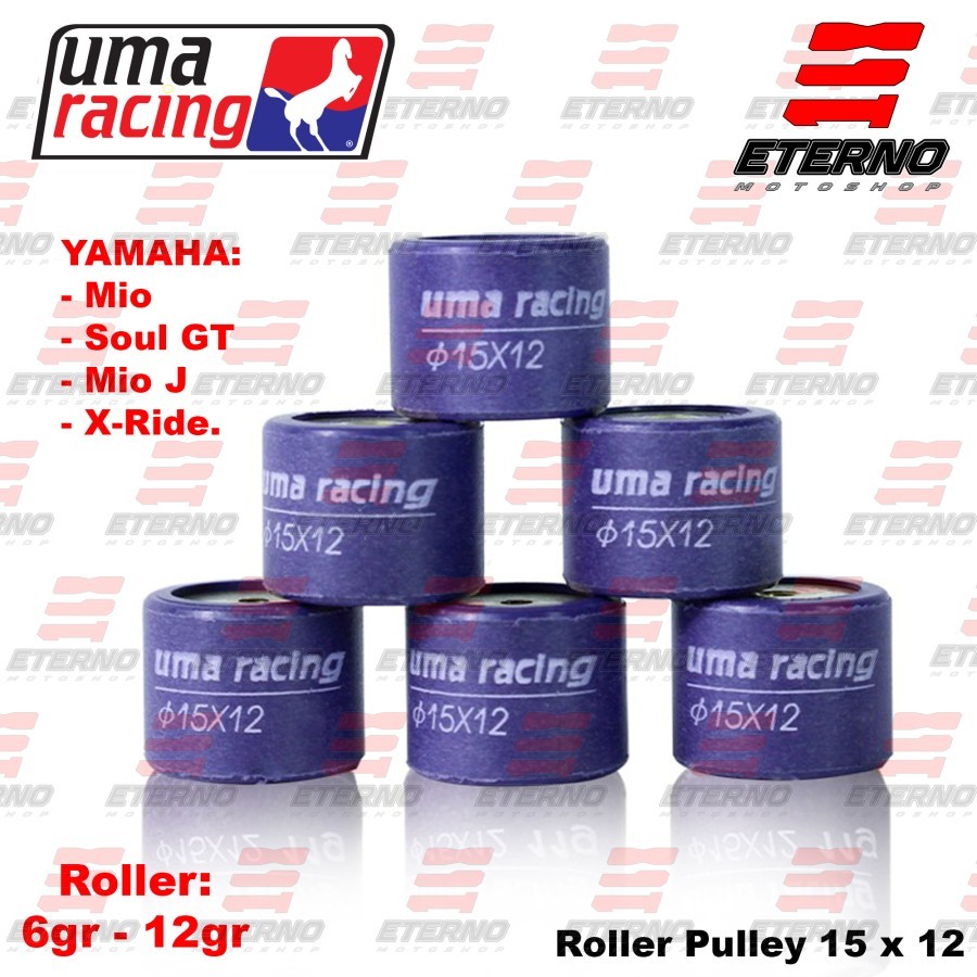 ลูกกลิ้งรอก V3 Uma Racing 15x12 Yamaha Mio Soul GT Mio J X-Ride ...