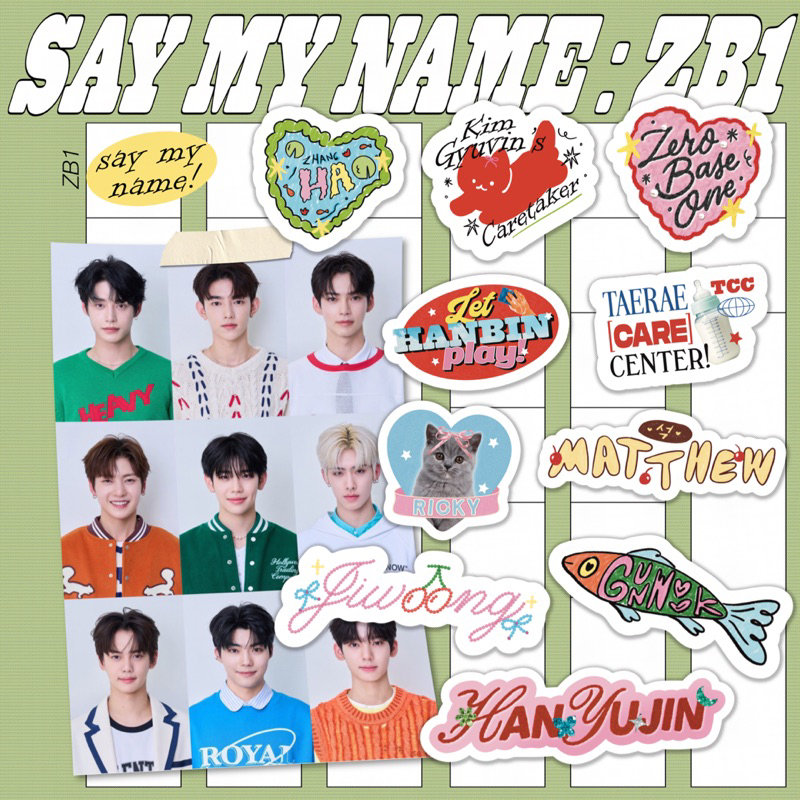 Zb1 Zero Base One สมาชิก สติ๊กเกอร์ชื่อ - Say My Name | Shopee Thailand