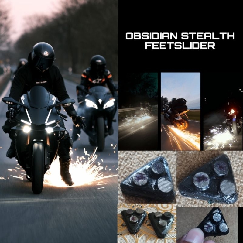 Obsidian FEETSLIDER_ Fire Shoes Spark Shoes รองเท้ารถจักรยานยนต์ Spark ...