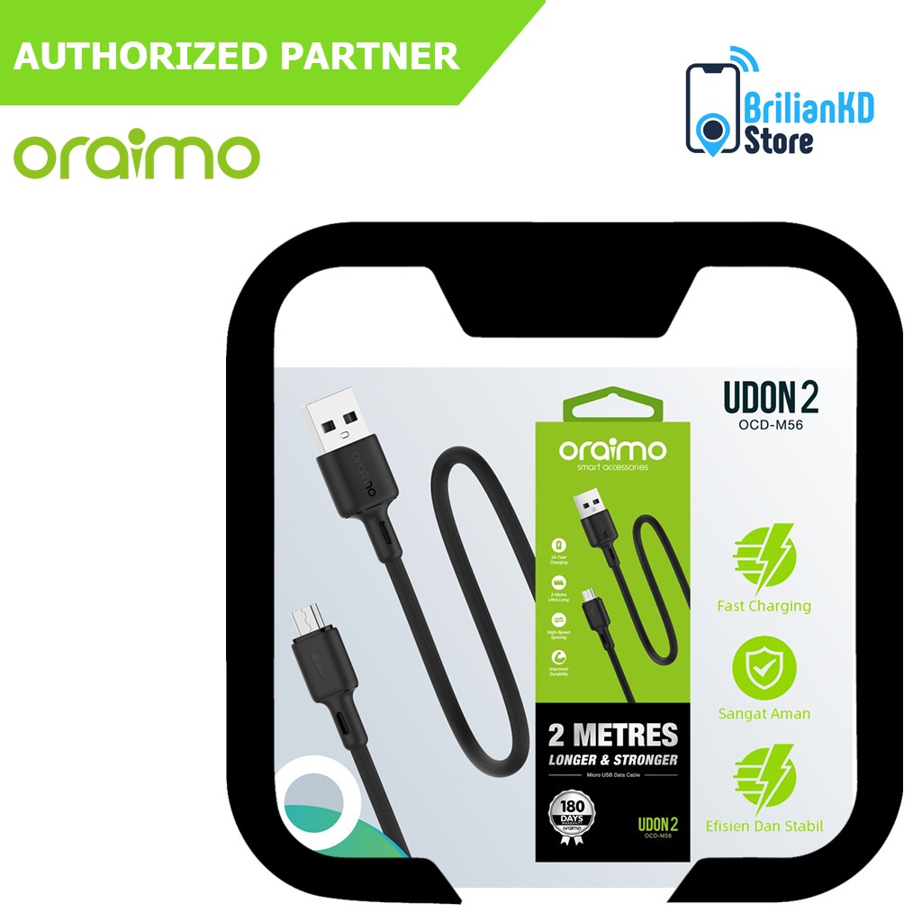 สายเคเบิลข ้ อมูล Oraimo Udon OCD M56 Micro USB 2 เมตร Android 5V 2A ...