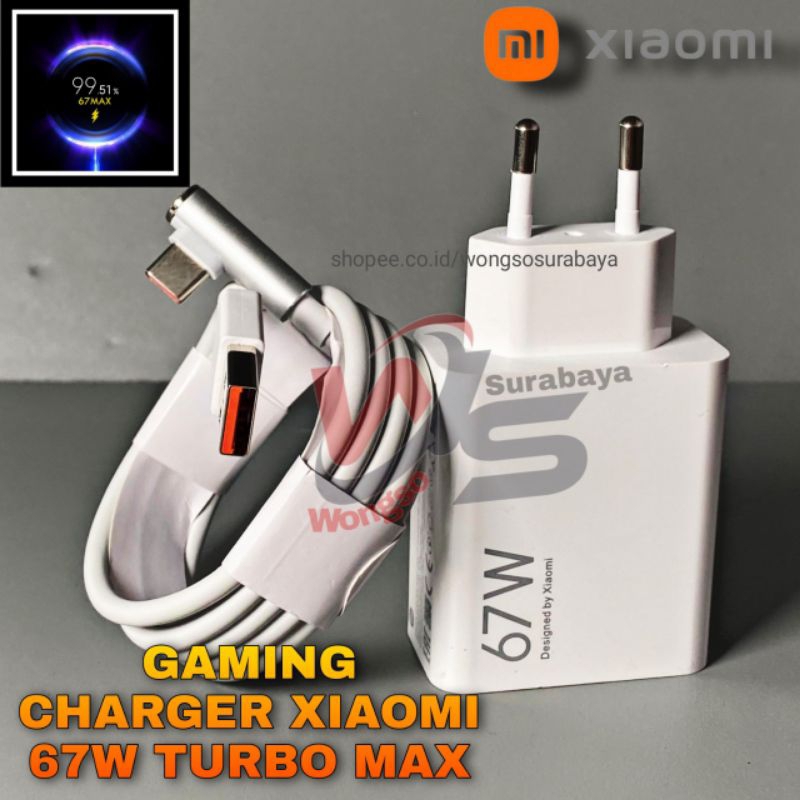 Charger XIAOMI 67W TURBO MAX GAMING USB Type C Fast Charging XIAOMI Mi Mix 4 11 11T 12 12T 13 ...