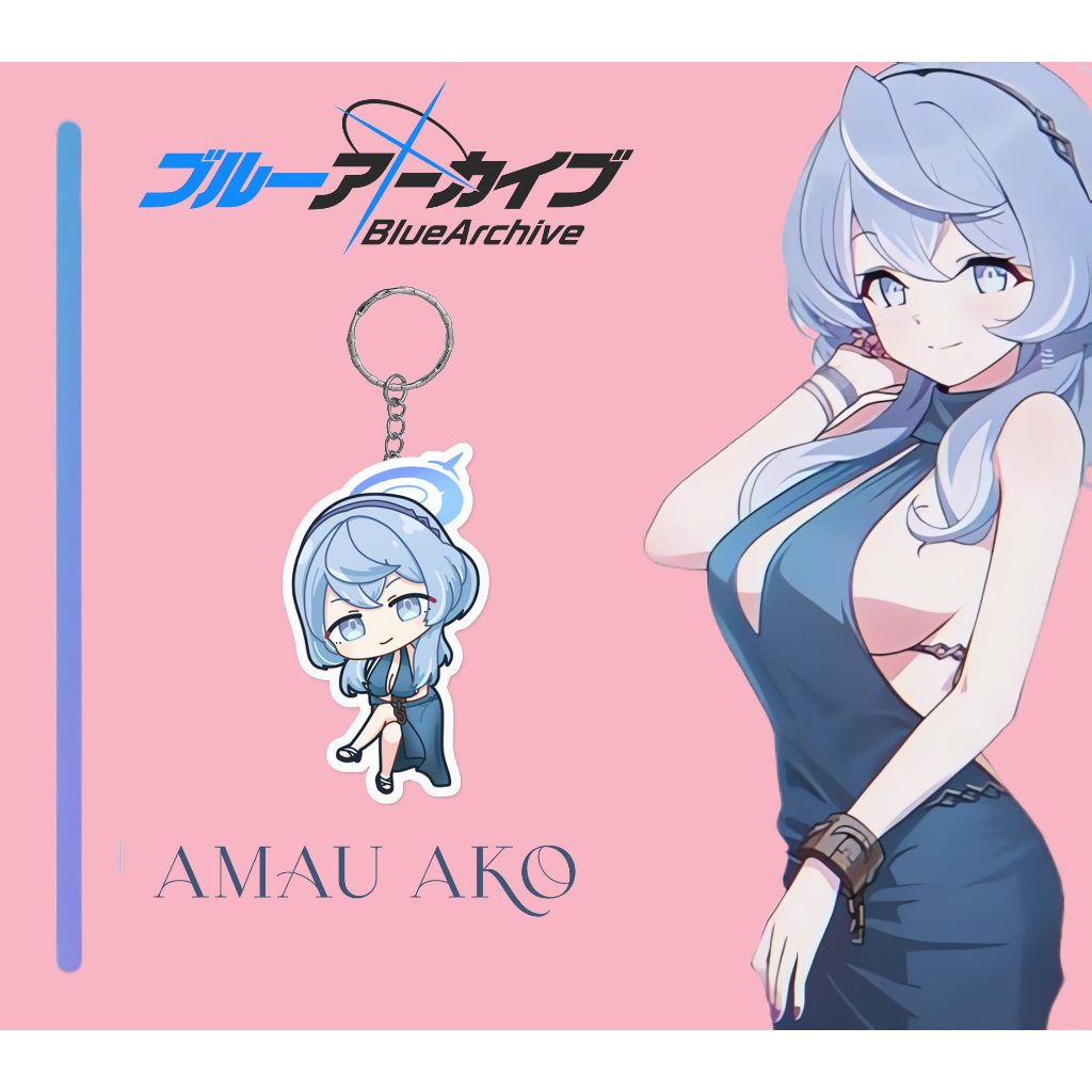 GANTUNGAN พวงกุญแจอะนิเมะเกม Blue Archive Amau Ako Dress.ver Chibi ...