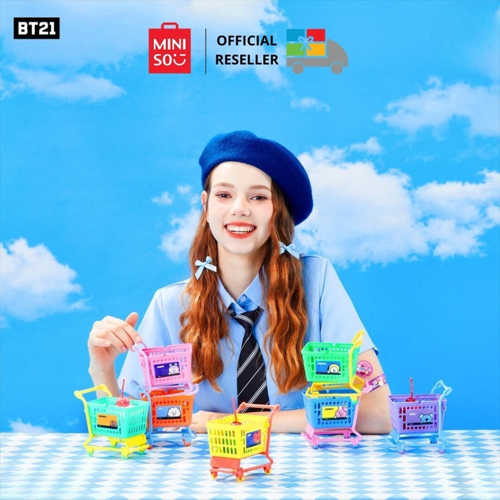 Miniso x BT21 Mini Trolley/Small Trolley/Storage | Shopee Thailand
