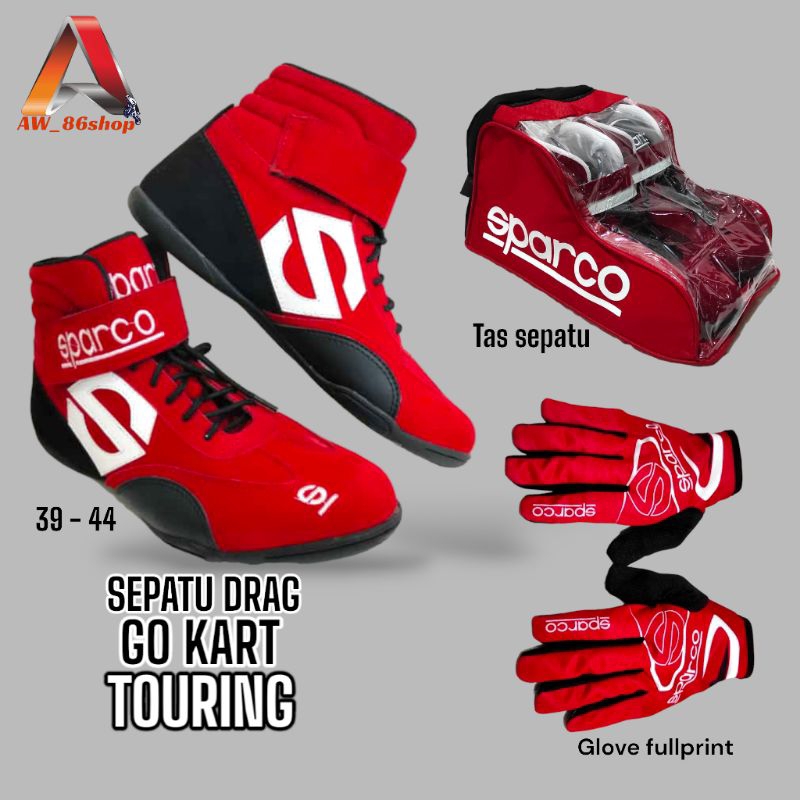 MERAH TOURING ROAD RACE SWALOM GO KART RED RACING รองเท้า | Shopee Thailand