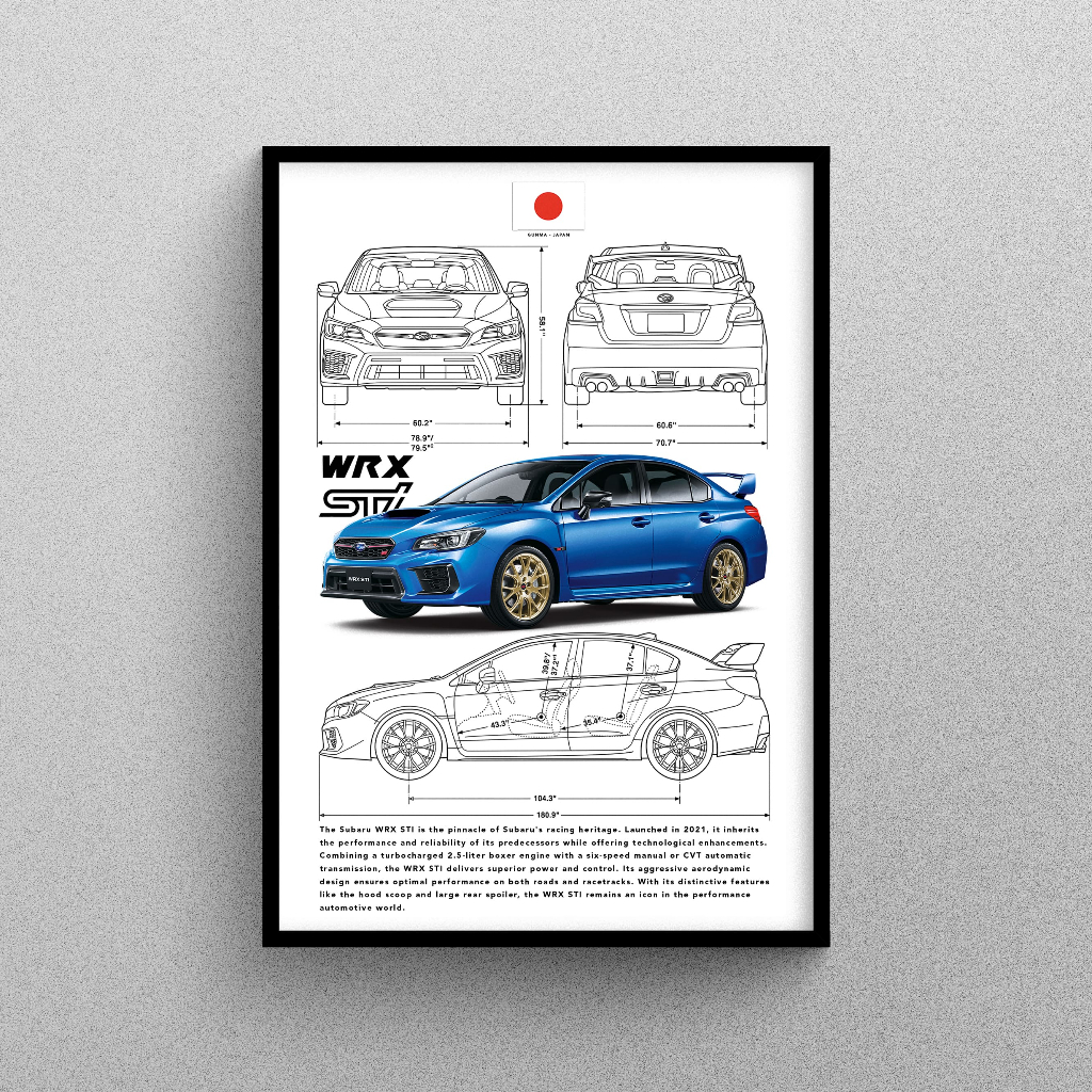 โปสเตอร์+เฟรม Immani Subaru WRX STI Blueprint | Shopee Thailand