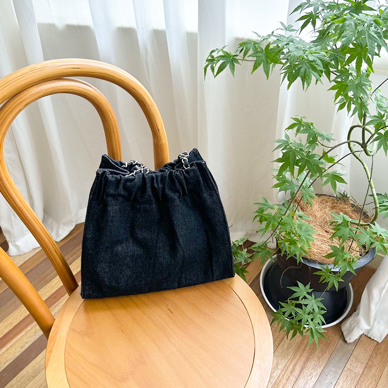 Korean STYKE DENIM Chain STRAP Teenager TOTE BAG - กระเป๋าสะพายสตรีความ ...