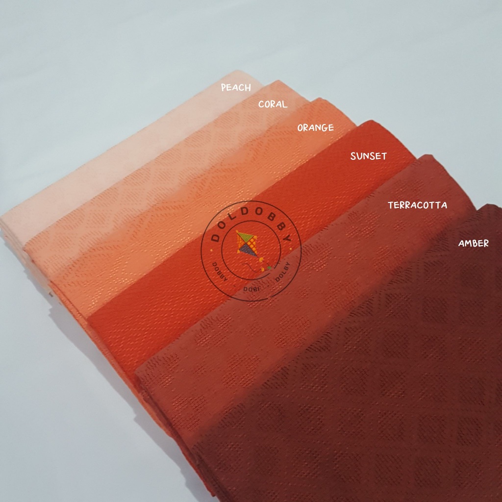 Katun Dobby Dobi Dobi Dolby Viston Cotton Plain Batik Cloth Orange ...