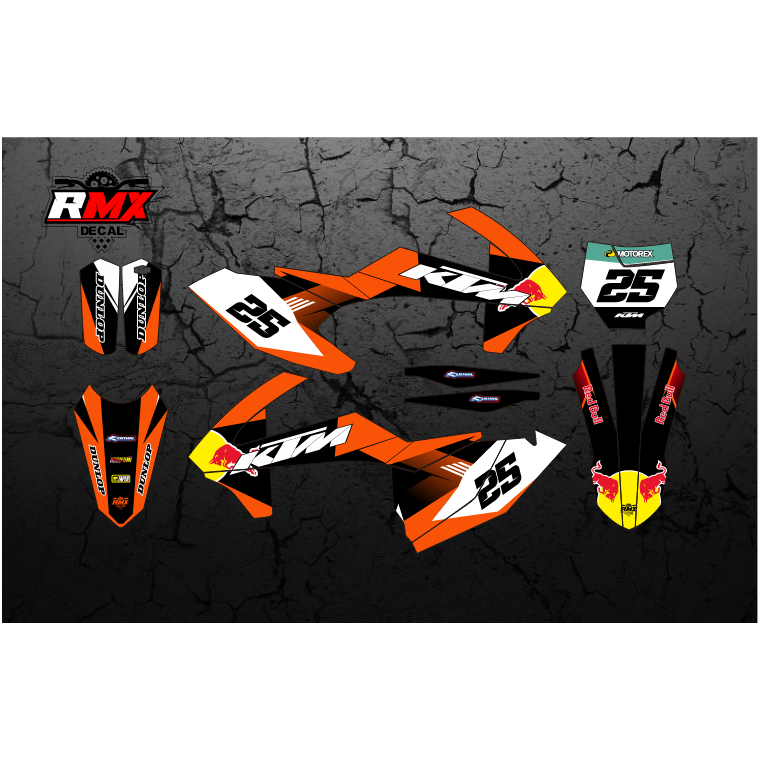 Hitam MERAH PUTIH HIJAU Decal KTM 250 SX 2017 FULLBODY (009) KTM EXC ...
