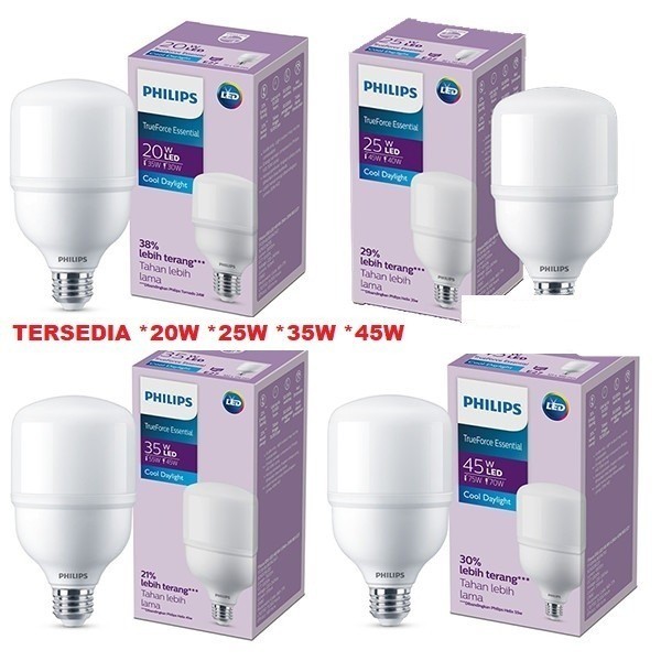Philips Tforce TrueForce ESSENTIAL LED 20W 25W 35W 45W วัตต์ E27 6500K | Shopee Thailand