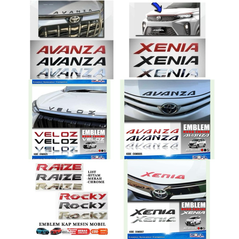 Mesin Emblem Of Writing On The Hood Of AVANZA FENIA VELOZ RAIZE ROCKY ...