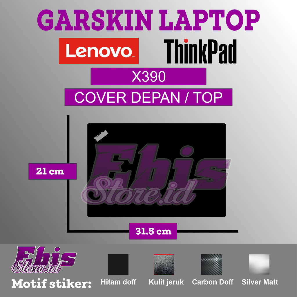 Garskin Sticker Laptop Lenovo Thinkpad X390,X395 Skin Protector ...