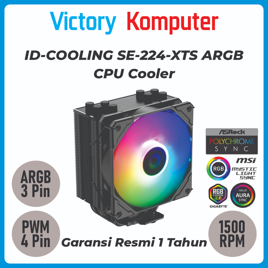 Id Cooling SE 224 XTS ARGB CPU Cooler (Intel/AMD) HSF Tower | Shopee ...