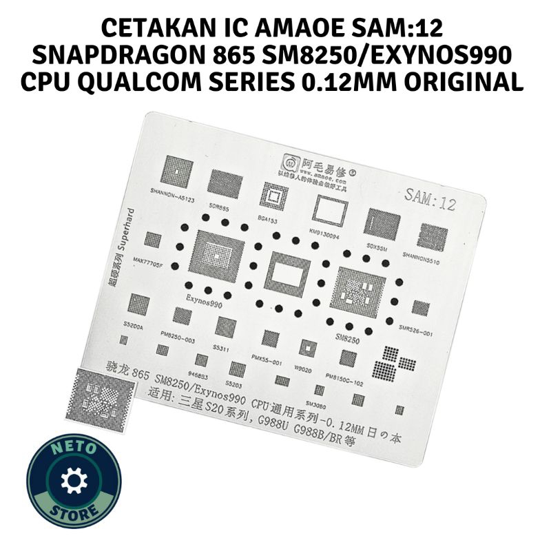 แม่พิมพ์ Amaoe SAM IC: 12 SNAPDRAGON 865 SM8250/EXYNOS 990 CPU QUALCOM ...