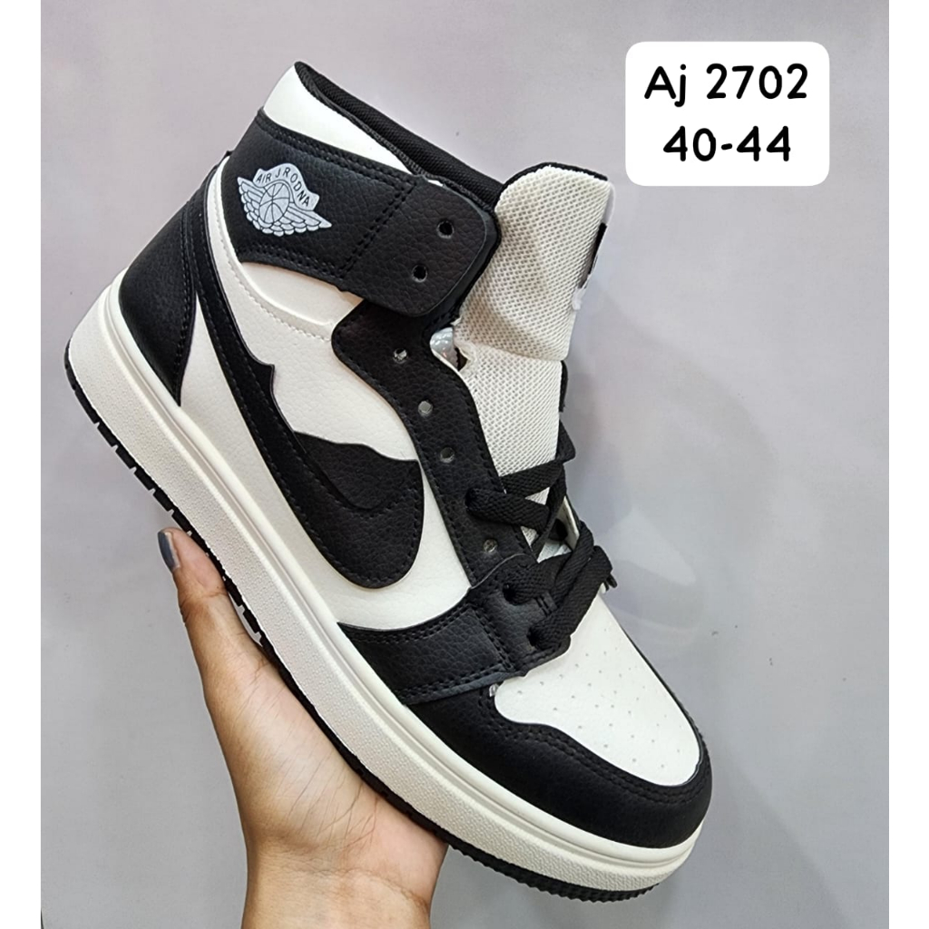 Putih HITAM Nike JORDAN HIGH MODEL SPORT SNEAKER Shoes BOT MODEL Black ...