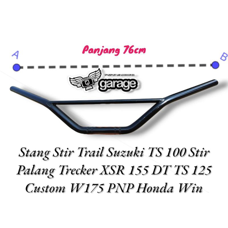Hitam Handlebar Stir TS 100 Stir Cross PNP WIN Trecker XSR 155 DT TS ...