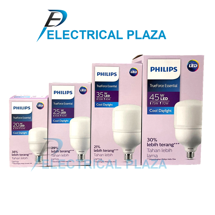 Putih [LIVE Extra] Philips LED TrueForce Ess 20W 25W 35W 45W White Cool Daylight 6500K Tforce ...