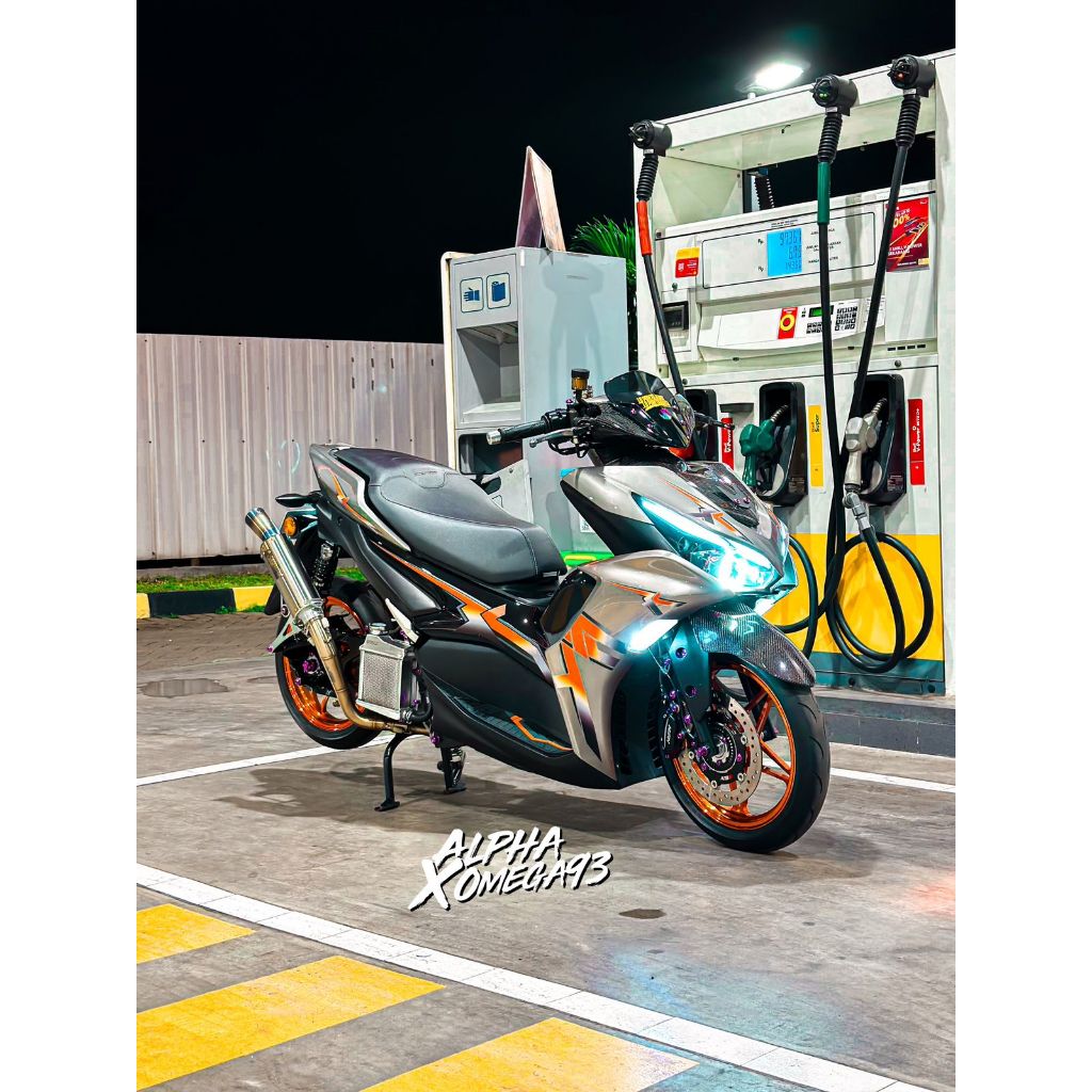สติกเกอร์ติดตกแต่ง AEROX 155 NVX ALPHA X OMEGA แบบใส | Shopee Thailand