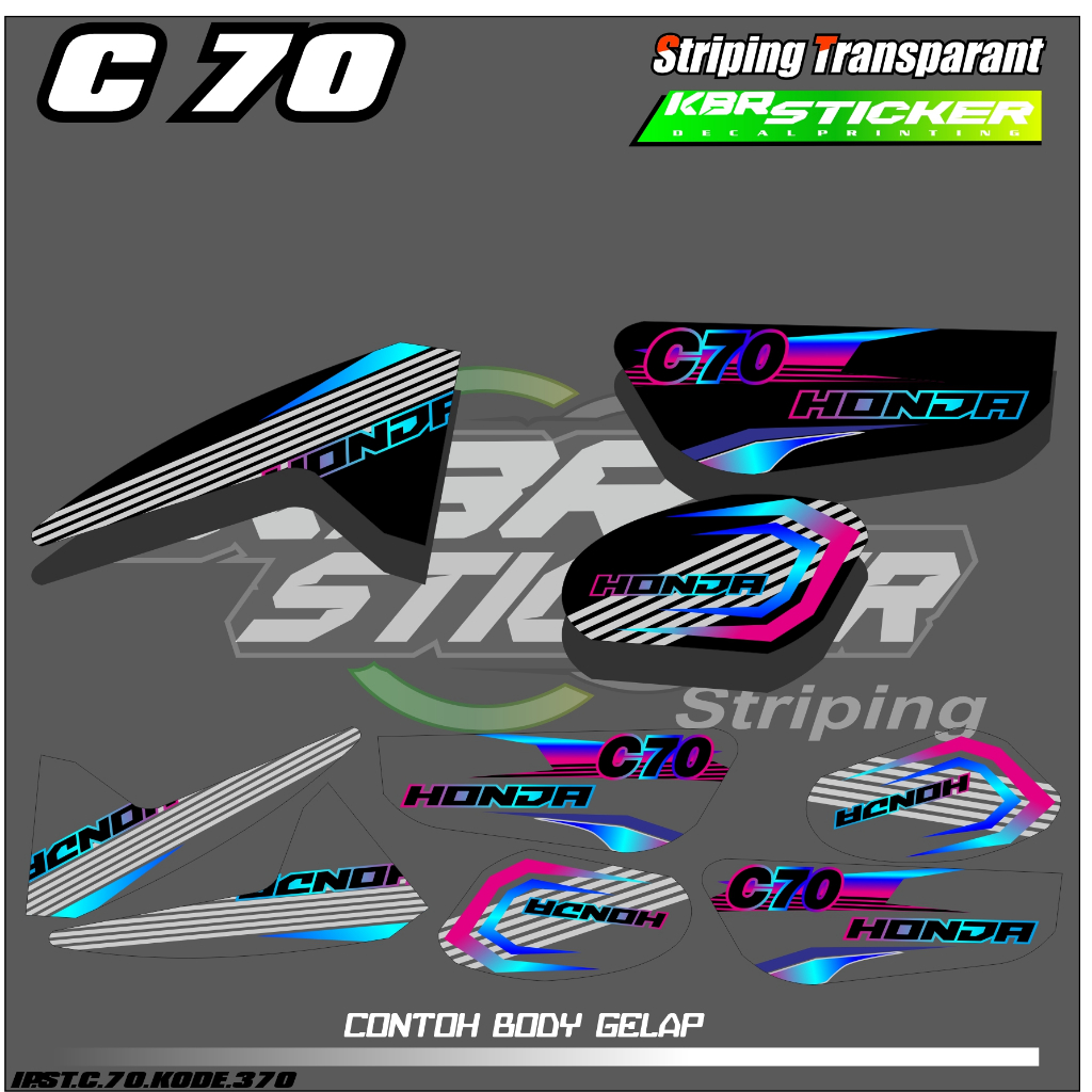 C70 HONDA C70 MOTORCYCLE STRIPING STICKER - SIMPLE COLOR GRAPHIC LIST ...
