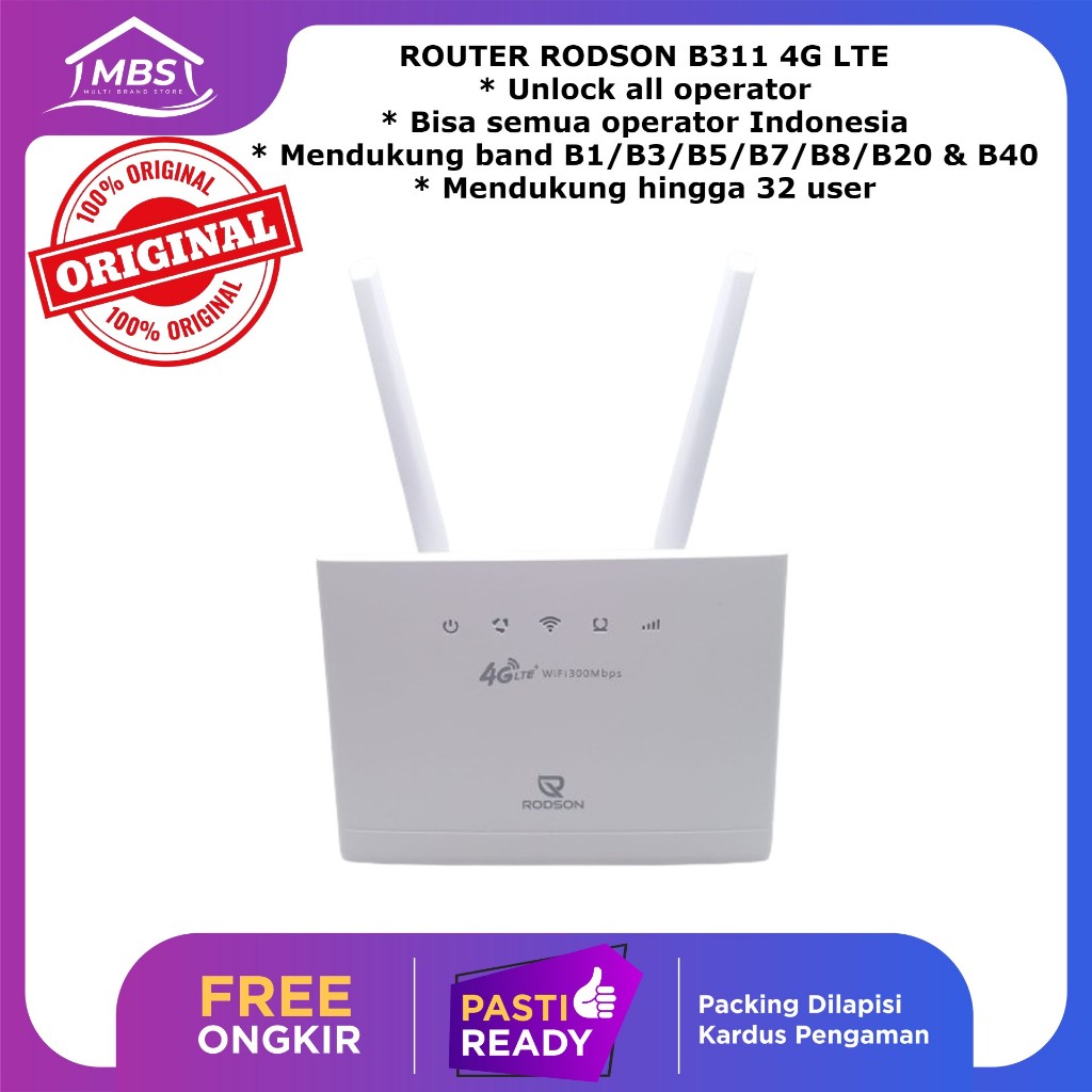 เราเตอร์โมเด็ม 4G LTE Rodson B311 ปลดล็อคตัวประกอบทั้งหมดเสาอากาศฟรีคู่ ...