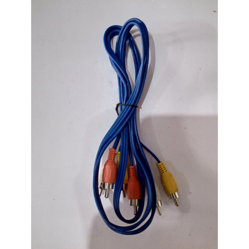 สายเคเบิ้ล RCA 3 To 3rd สีฟ้า 1.5 เมตร สําหรับ AV Vidiโอ DVD STB ...