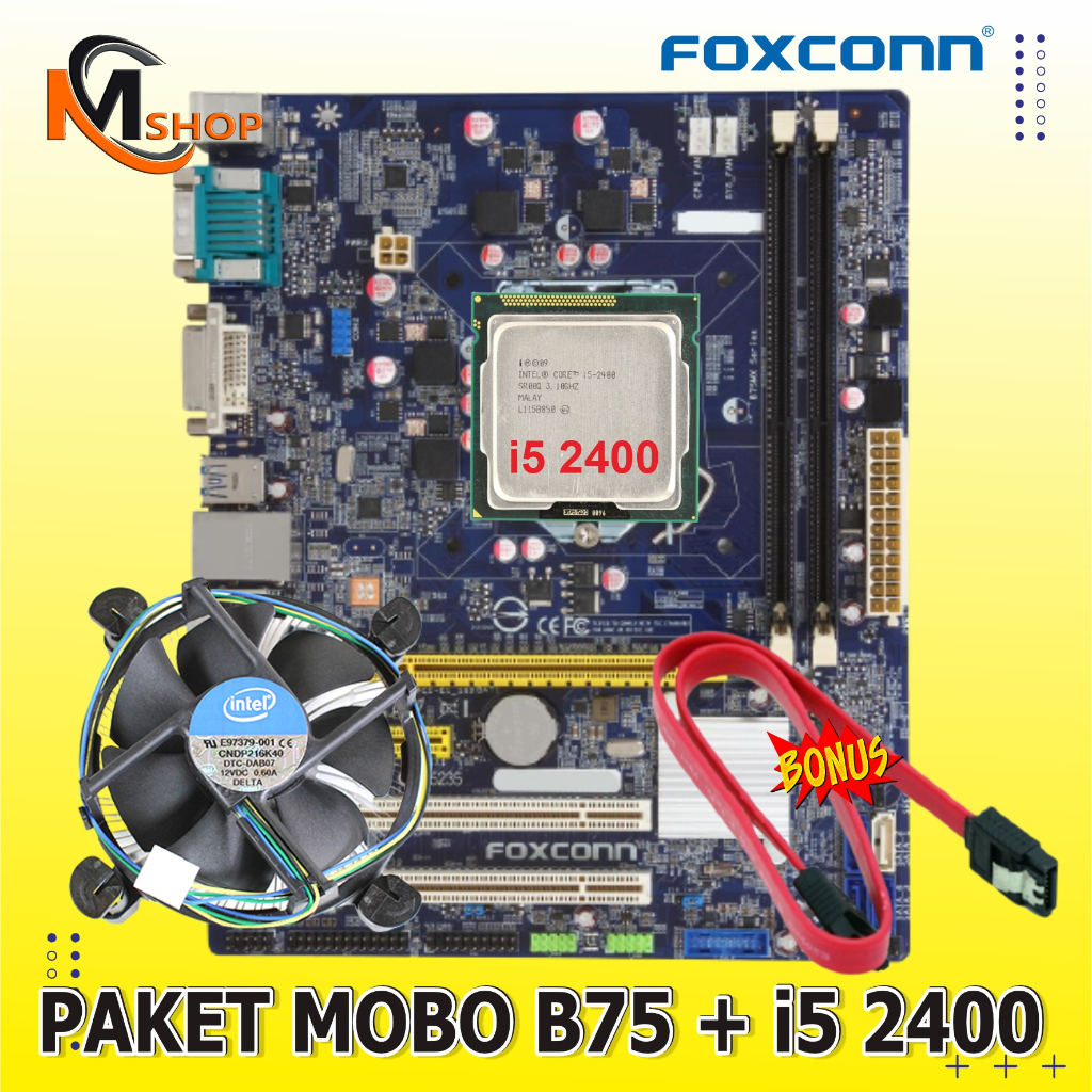 เมนบอร์ด พร้อมพัดลม สําหรับ Mobo B75 LGA 1155 DDR3 Sandy Bridge i5 2400 ...