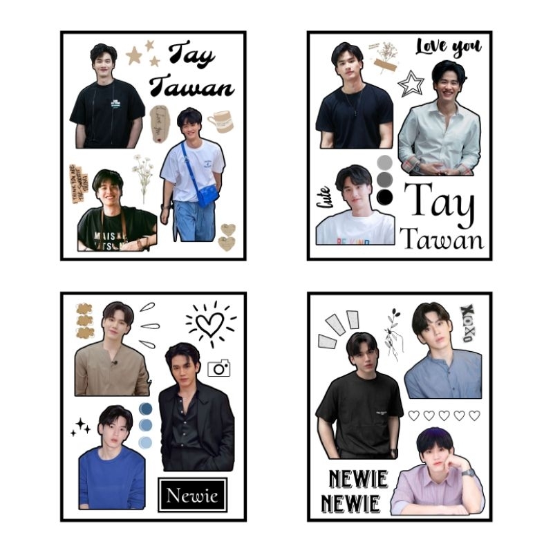 ชุดสติกเกอร์ Tay Nawan & Newie | Shopee Thailand