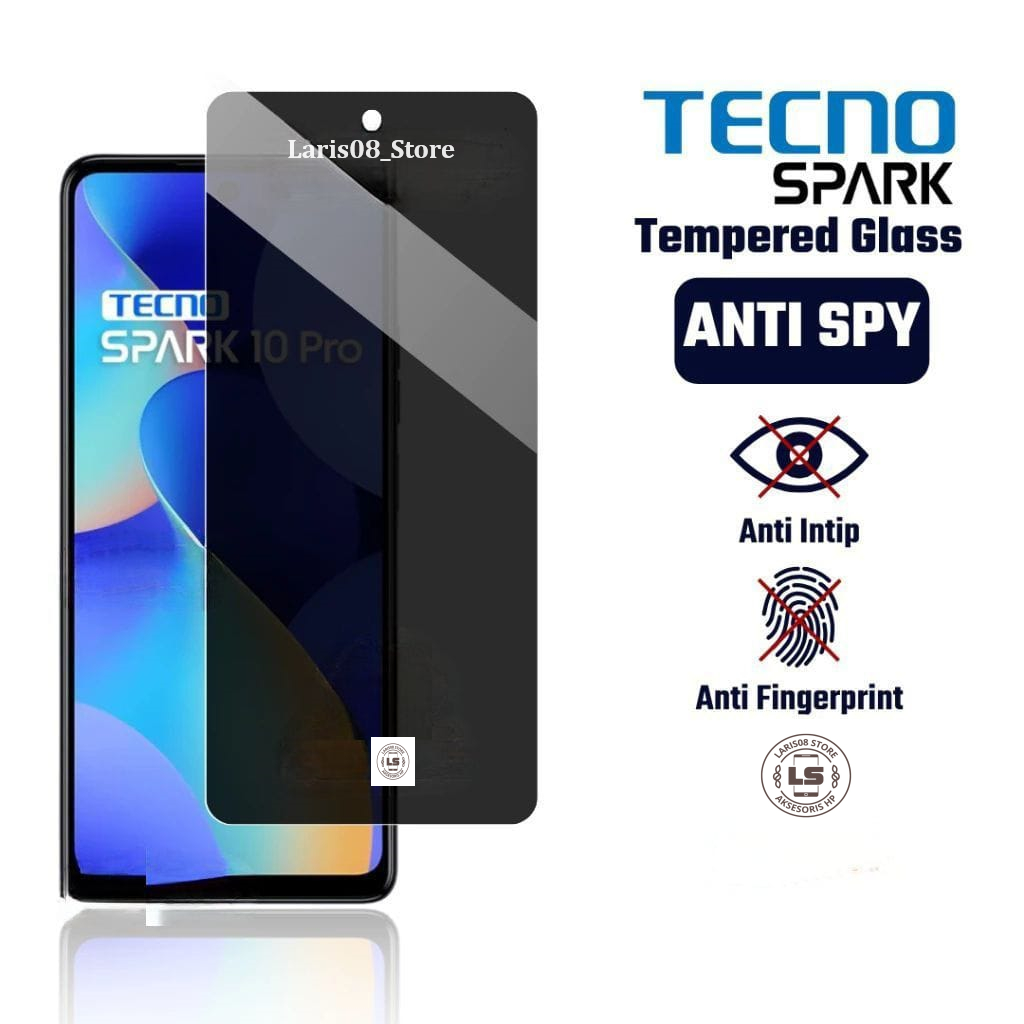 Hp LAYAR กระจกนิรภัย Anti Spy Tecno Spark 20 20c 20 Pro 30c NFC 10 10c 10 Pro 10 NFC GO 1 30 30 ...