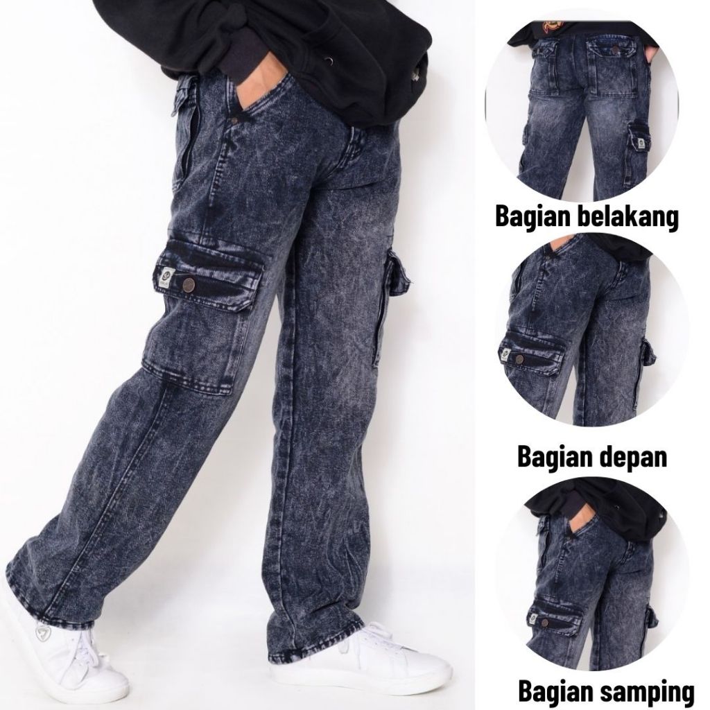 Underline Men 's long cargo gober jeans denim Material Cool meral long ...