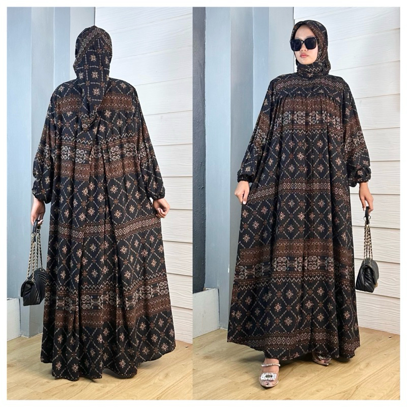 Katun Sabella Suit Gamis And Hijab Z*RA Ethnic Raya Lebaran 2024 ชุด ...