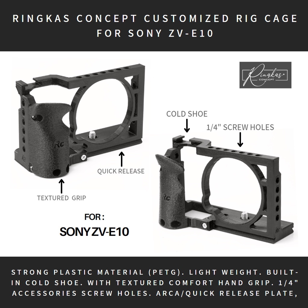 แหวน CONCEPT Sony ZV-E10 ที่กําหนดเอง Rig กรงกรณี ZV E10 กล้องอุปกรณ์ ...