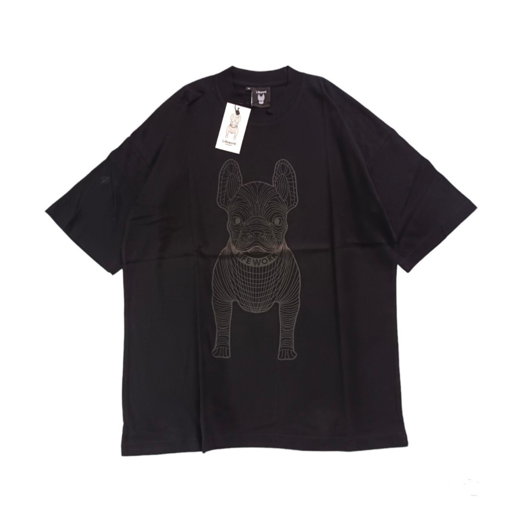 Hitam เสื้อยืดโอเวอร์ไซส์ผู้ชาย LifeWork Big Radog Black 24s | Shopee ...