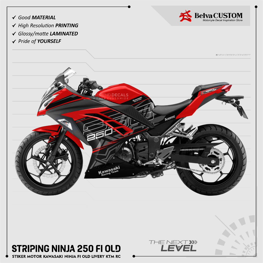 Striping NINJA 250 FI OLD LIVERY กราฟิก KTM RC CUSTOM/KAWASAKI NINJA FI ...