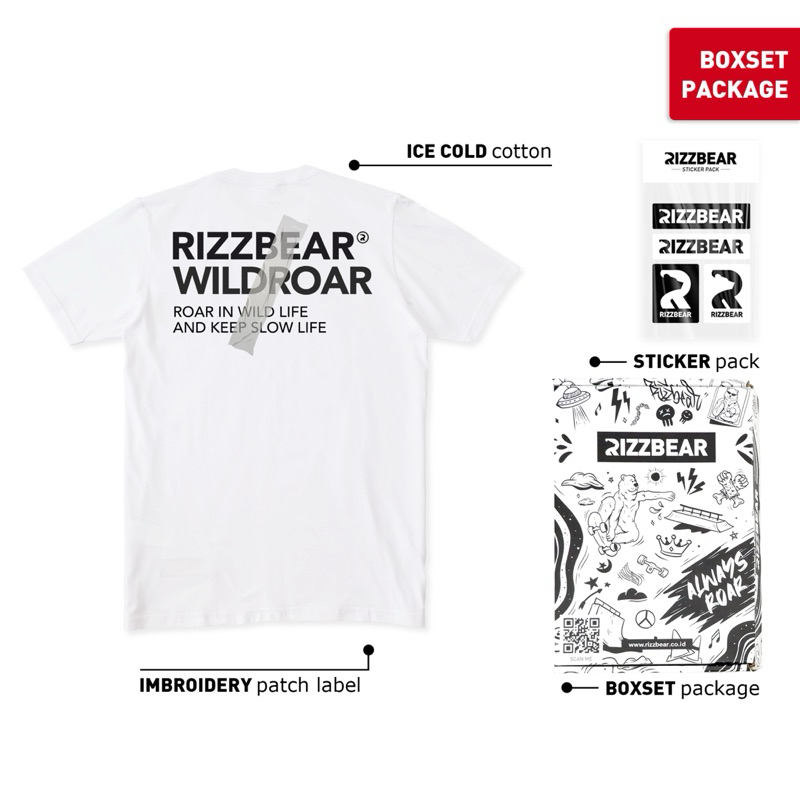 Putih Rizzbear - เสื้อยืดสีขาวผู้ชายแบรนด์ต้นฉบับร้านค้าอย่างเป็นทางการ ...