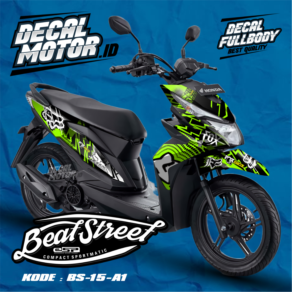 HIJAU Decal Sticker Beat Street Old Full Body 2016 2019 FOX สีเขียว ...
