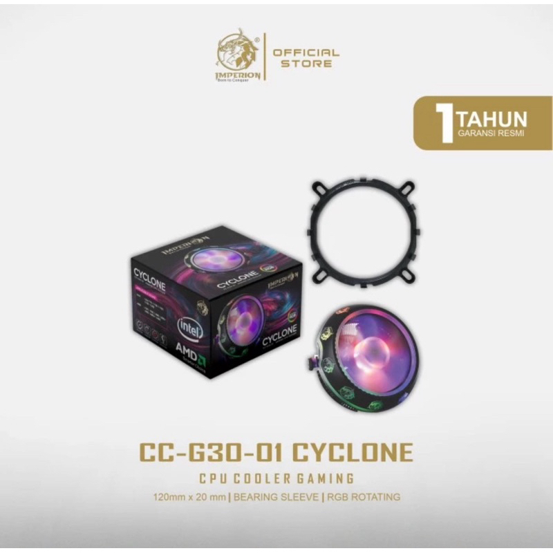 Fan/พัดลมเล ่ นเกม Imperion CPU Cooler CC-G30-01 Cyclone, RGB | Shopee ...