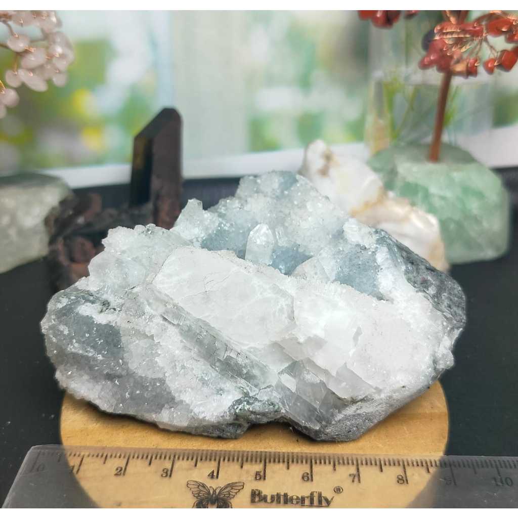 คริสตัลธรรมชาติ Clear apophyllite Quartz Cluster เกรดสูงสุด (10 ...