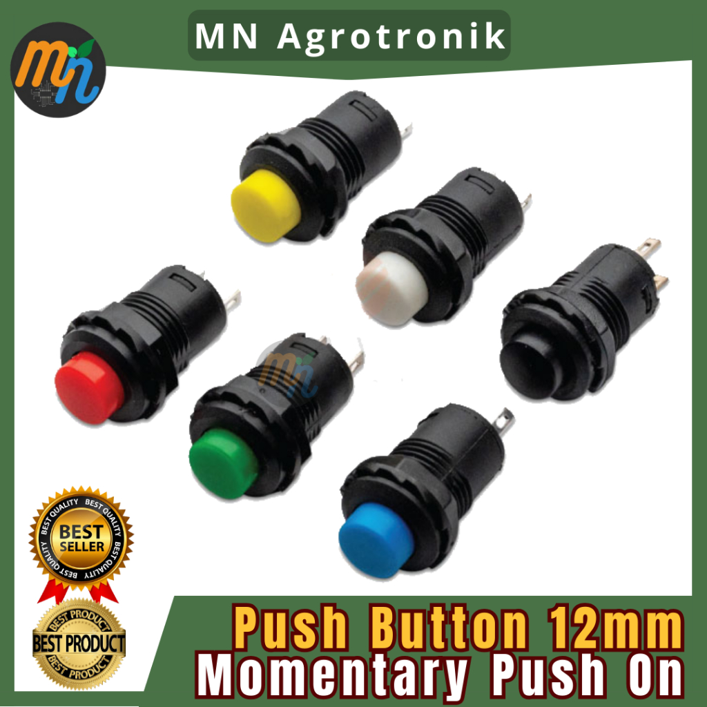 Tombol Push Button 12mm Momentary Push On Switch Button 12mm On ...