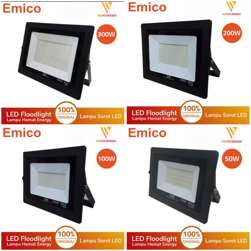 Putih Emico Spotlight LED โคมไฟ 10w 20w 30w 50w 100w 200w 300w SNI รับ ...