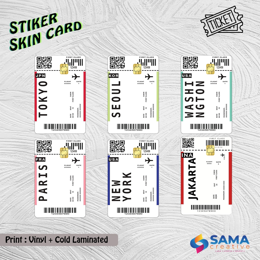 บัตรผิวสติ๊กเกอร์ชั้นหนึ่งของ Ticket - Vinyl ATM Debit Credit Emoney ...