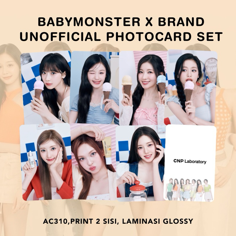 [ชุด] Babymonster X VOGUE PEPSI CNP LAB ADIDAS Unofficial Photocard Set Ahyeon Ruka Asa Pharita ...