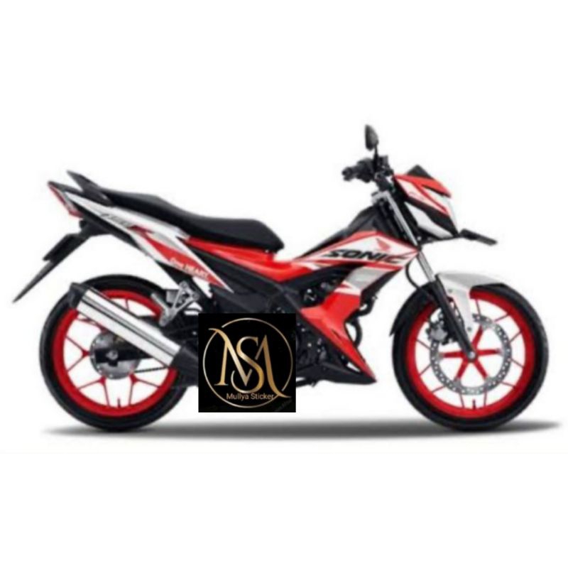 MERAH Honda sonic กราฟิกสติ๊กเกอร์แถบสีแดงและสีขาว | Shopee Thailand