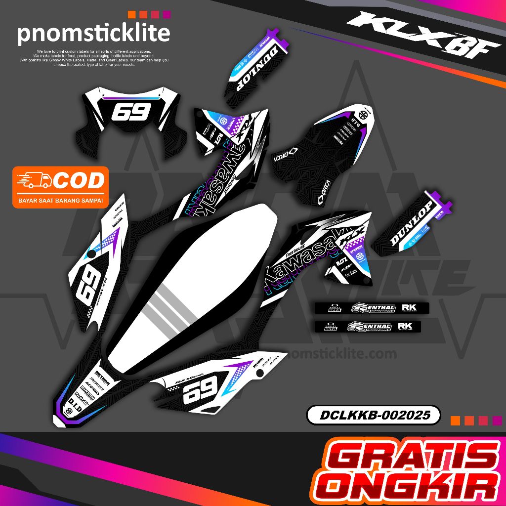 สติ๊กเกอร์รูปลอก Kawasaki KLX Bf/G/Extreme-Sticker Decal KLX Bf ...