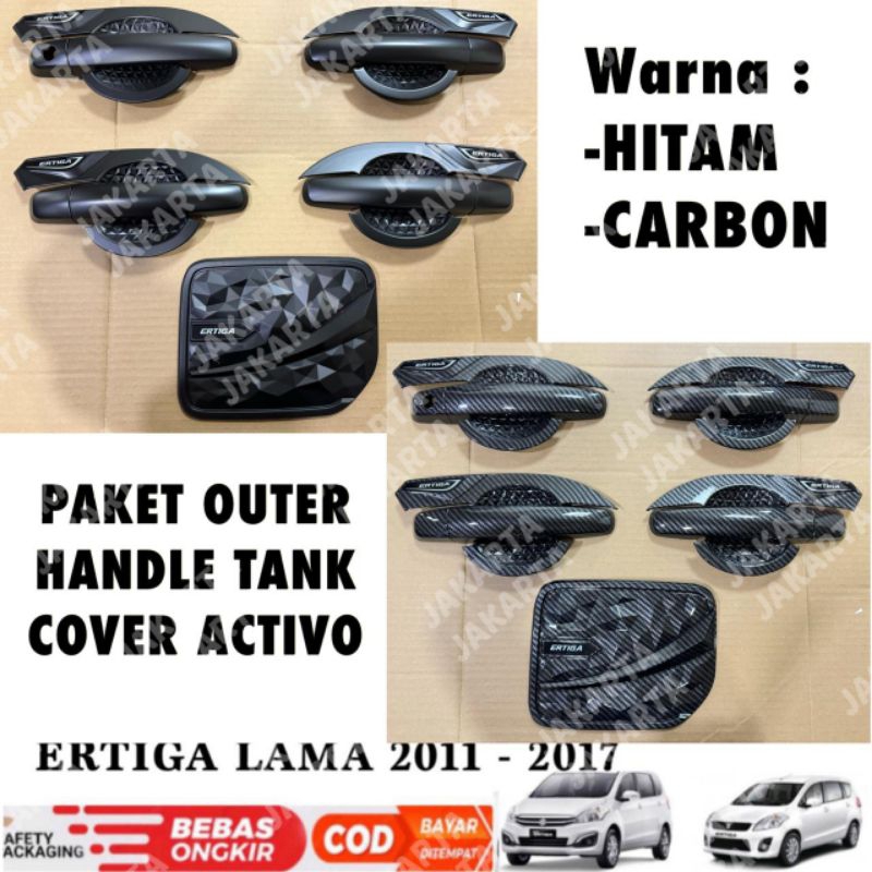 Hitam Package ฝาครอบถังหูหิ้วด้านนอก Ertiga Old 2011 2015 2017 Activo ...